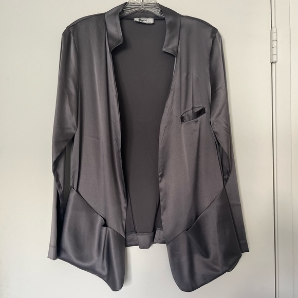 Nightcap | Jackets & Coats | Nightcap By Carisa Ren Gray Silk Jacket ...